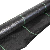 China PP Woven Weed Control Fabric 100gsm UV Resistant Ground Cover Mat 2x50m Roll for sale