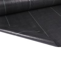 China PP Woven Weed Control Fabric 100gsm UV Resistant Ground Cover Mat 2x50m Roll for sale