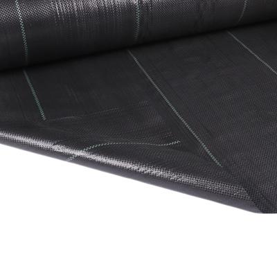 China PP Woven Weed Control Fabric 100gsm UV Resistant Ground Cover Mat 2x50m Roll for sale
