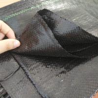 China Black with Green Line PP Woven Ground Cover Anti Weed Mat 100gsm 1m Width for sale