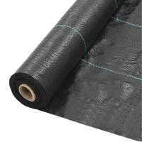 China PP Woven Weed Mat Ground Cover 90gsm 1m Wide Black Agricultural Breathable Fabric for sale