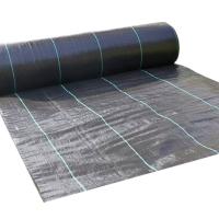 China PP Woven Weed Mat Ground Cover 90gsm 1m Wide Black Agricultural Breathable Fabric for sale