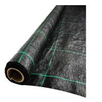 China UV Treated PP Woven Weed Barrier Fabric 4m Width 100 GSM White Greenhouse Weed Control Mat for sale