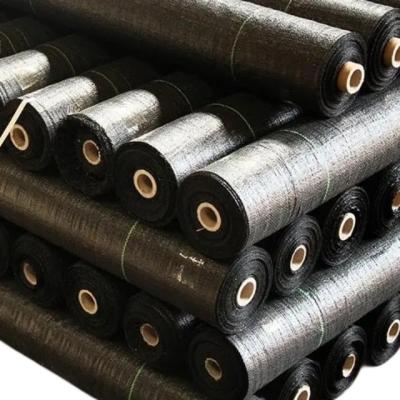 China PP Non-Woven Weed Mat 90gsm 1.6m Wide Black Agricultural Ground Cover Fabric UV Resistant Breathable for sale