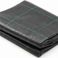 China PP Woven Weed Control Mat 90gsm Ground Cover Fabric 1.6m Wide UV Resistant Agricultural Black Plastic for sale