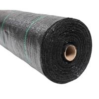 China PP Woven Weed Control Mat 90gsm Ground Cover Fabric 3-5 Year UV Resistant Agricultural Black Plastic for sale