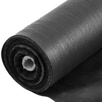 China PP Woven Weed Control Mat 90gsm Ground Cover Fabric 3-5 Year UV Resistant Agricultural Black Plastic for sale