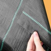 China PP Woven Landscape Fabric Ground Cover Weed Mat 90gsm 1.6m Wide UV Resistant for sale