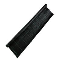 China Recyclable PP Woven Weed Control Mat 90gsm Black with White Lines Chemical Resistant for Garden for sale