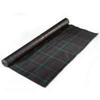China Recyclable PP Woven Weed Control Mat 90gsm Black with White Lines Chemical Resistant for Garden for sale