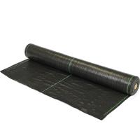 China Recyclable PP Woven Weed Control Mat 90gsm Black with White Lines Chemical Resistant for Garden for sale