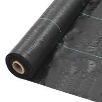 China Recyclable PP Woven Weed Control Mat 90gsm Black with White Lines Chemical Resistant for Garden for sale