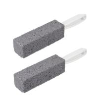 China Pumice Stone Toilet Brush with Handle 2 Pack for Hard Water Stains Rust Removal for sale