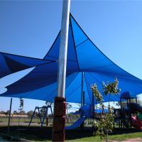 China Triangle Patio Column Sun Shade Sail Hdpe , Square Shape Sail 5x5x5m for sale