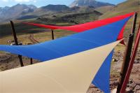 China Terra-cotta HDPE Sun Shade Sail Triangle 3.6x3.6x3.6m Waterproof UV Protection for sale
