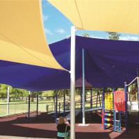 China Terra-cotta HDPE Sun Shade Sail Triangle 3.6x3.6x3.6m Waterproof UV Protection for sale