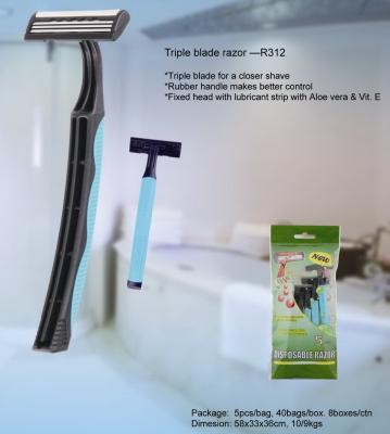 China triple blade razor stainless steel shaving disposable for sale