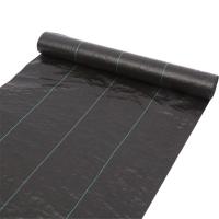 China Black UV PP Woven Ground Cover Weed Mat 80-150gsm 1-6m Width for sale