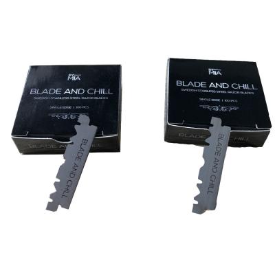 China Half Razor Blade for Barber Store Chrome Sputtered Stainless Steel 2 Inch for sale