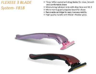 China F818 changeable head refills /cartridge triple blade system razor for sale