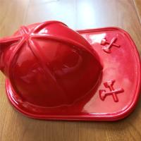 China Children's Fire Chief Plastic Hat 17cm Depth 50cm Circumference with Elastic Strap for sale