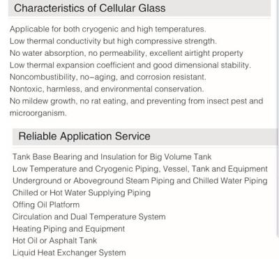 China Low Density Closed Cell Foam Glass Insulation Board 100kg/m3 Thermal Acoustic for sale