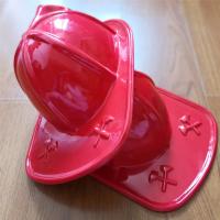 China Kids Plastic Firefighter Helmet 29x21x11cm Blow Molded Toy Hat for sale