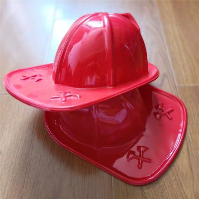 China Kids Plastic Firefighter Helmet 29x21x11cm Blow Molded Toy Hat for sale