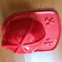 China Kids Plastic Firefighter Helmet 29x21x11cm Blow Molded Toy Hat with Elastic Strap for sale