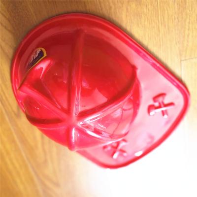 China Kids Plastic Firefighter Helmet 29x21x11cm Blow Molded Toy Hat with Elastic Strap for sale