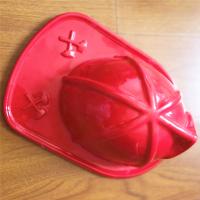 China Kids Plastic Firefighter Helmet 29x21x11cm Blow Molded Toy Hat with Elastic Strap for sale