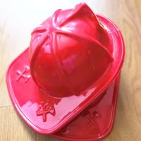 China Kids Plastic Firefighter Helmet Toy 29x21x11cm Blow Molded Fire Hat for sale