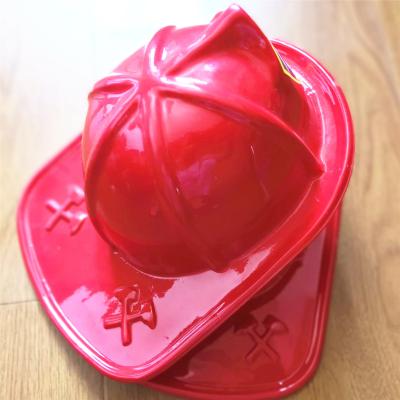 China Kids Plastic Firefighter Helmet Toy 29x21x11cm Blow Molded Fire Hat for sale