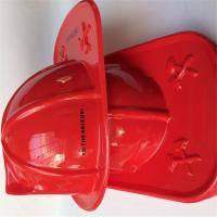 China Child Size Red Plastic Fire Chief Hat Halloween Party Plasticfireman Helmet Hat for sale