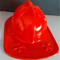 China Child Size Red Plastic Fire Chief Hat Halloween Party Plasticfireman Helmet Hat for sale