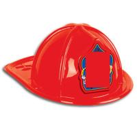 China Child Size Red Plastic Fire Chief Hat Halloween Party Plasticfireman Helmet Hat for sale