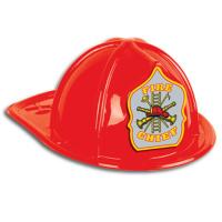 China Child Size Red Plastic Fire Chief Hat Halloween Party Plasticfireman Helmet Hat for sale
