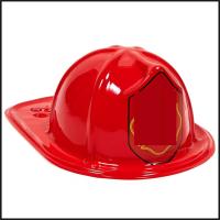 China Child Size Red Plastic Fire Chief Hat Halloween Party Plasticfireman Helmet Hat for sale