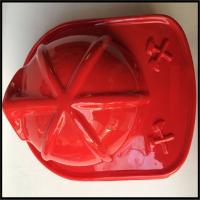 China Child Size Red Plastic Fire Chief Hat Halloween Party Plasticfireman Helmet Hat for sale