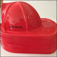 China Child Size Red Plastic Fire Chief Hat Halloween Party Plasticfireman Helmet Hat for sale