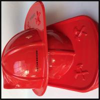 China Child Size Red Plastic Fire Chief Hat Halloween Party Plasticfireman Helmet Hat for sale