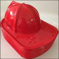 China Child Size Red Plastic Fire Chief Hat Halloween Party Plasticfireman Helmet Hat for sale