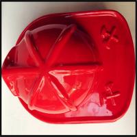 China Child Size Red Plastic Fire Chief Hat Halloween Party Plasticfireman Helmet Hat for sale