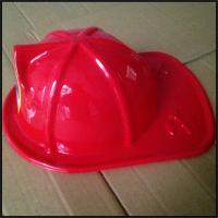 China Child Size Red Plastic Fire Chief Hat Halloween Party Plasticfireman Helmet Hat for sale