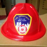 China Child Size Red Plastic Fire Chief Hat Halloween Party Plasticfireman Helmet Hat for sale