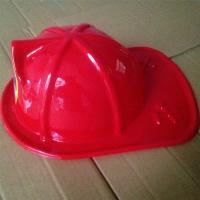 China Child Size Red Plastic Fire Chief Hat Halloween Party Plasticfireman Helmet Hat for sale