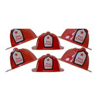 China Child Size Red Plastic Fire Chief Hat Halloween Party Plasticfireman Helmet Hat for sale