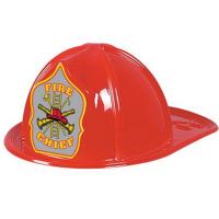 China Child Size Red Plastic Fire Chief Hat Halloween Party Plasticfireman Helmet Hat for sale