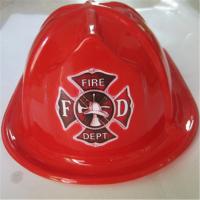 China Child Size Red Plastic Fire Chief Hat Halloween Party Plasticfireman Helmet Hat for sale