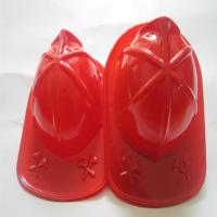 China Child Size Red Plastic Fire Chief Hat Halloween Party Plasticfireman Helmet Hat for sale